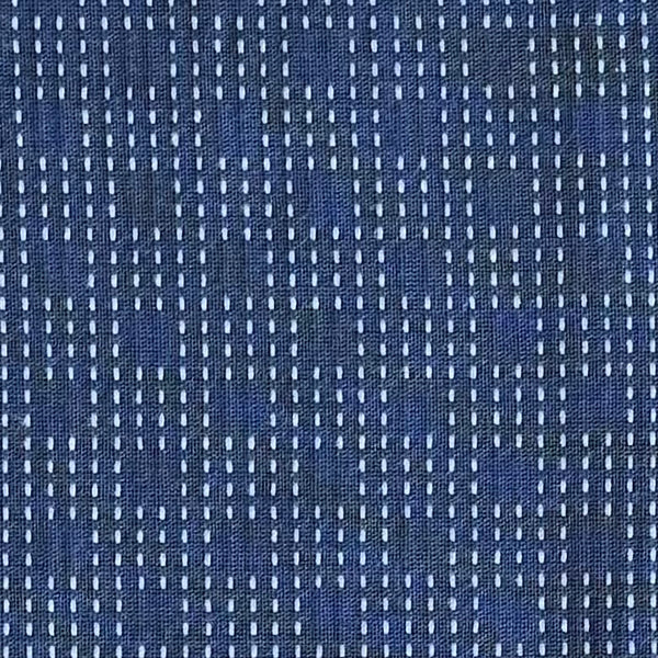 Blue Squares & Stripes - Yarn-Dyed Fabric - $47 Per Metre - Indigo Niche