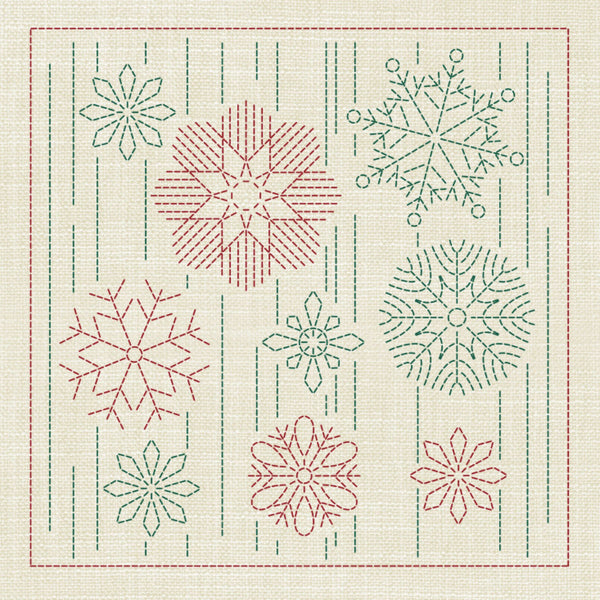 Pre-Printed Sashiko Panels Page 2 - Indigo Niche