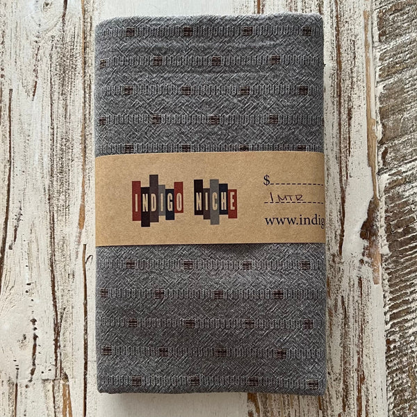Light Brown Square Yarn-Dyed Fabric - 1M Pre-Cut - Indigo Niche