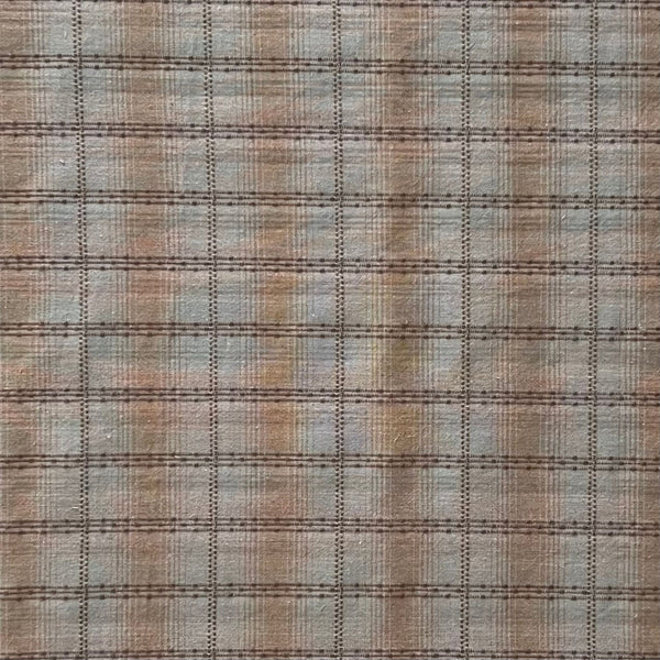 Brown & Grey Rectangle Check - Yarn-Dyed Fabric - $32 Per Metre ...