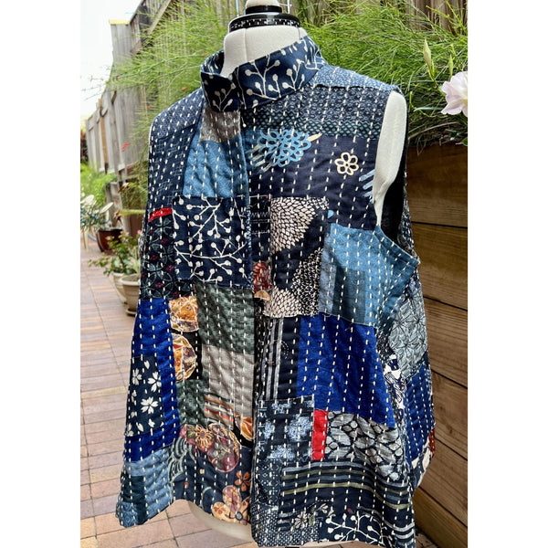 Boro Swing Vest - Indigo Niche