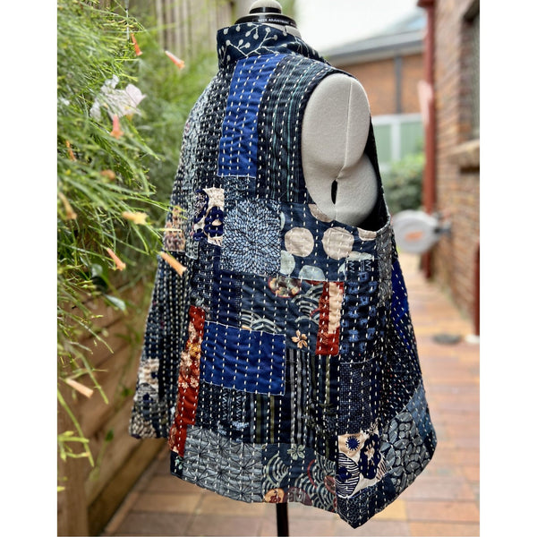 Boro Swing Vest - Indigo Niche