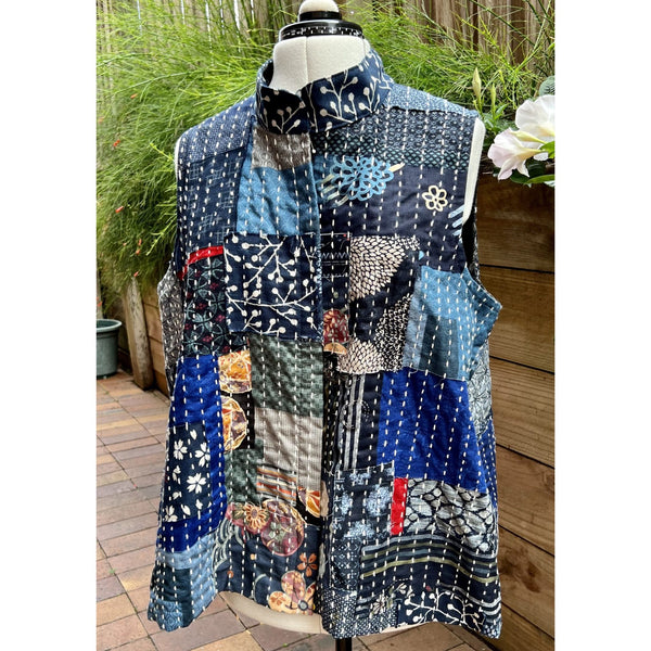 Boro Swing Vest - Indigo Niche