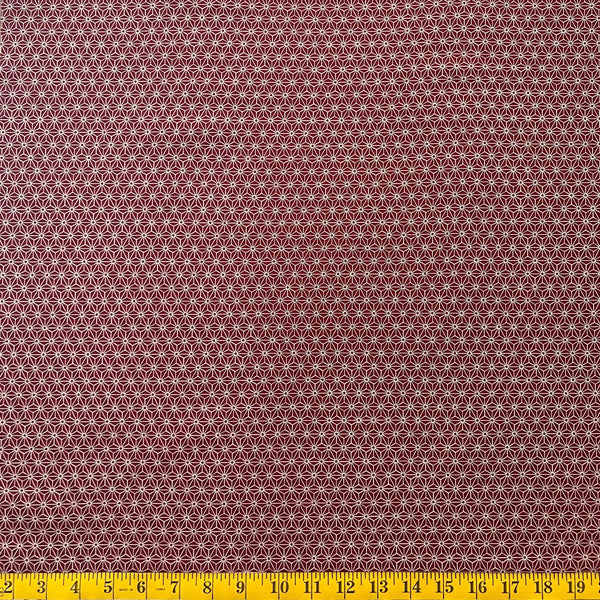 Classic Asanoha Red - Cotton Print Fabric - $30 Per Metre - Indigo Niche