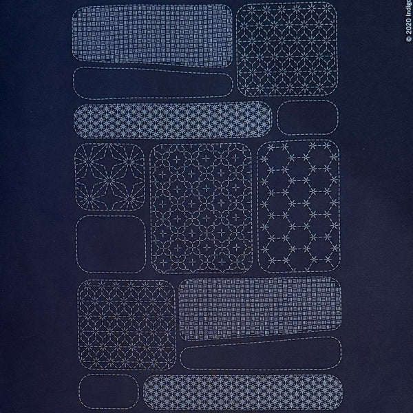 Finding Steps #2 Pre-Printed Sashiko Panel - Indigo Niche