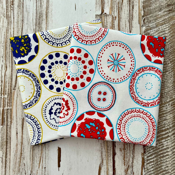 Circle Frenzy Fabric - 1/2M Pre-Cut Pieces - Indigo Niche