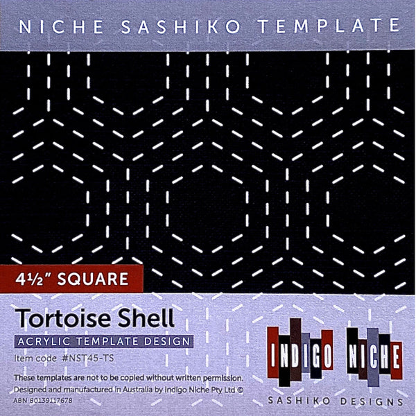 Tortoise Shell - 4.5" Niche Sashiko Template - Indigo Niche