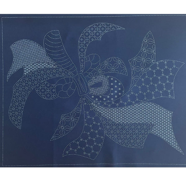 Noshi Pre-Printed Sashiko Panel - Indigo Niche